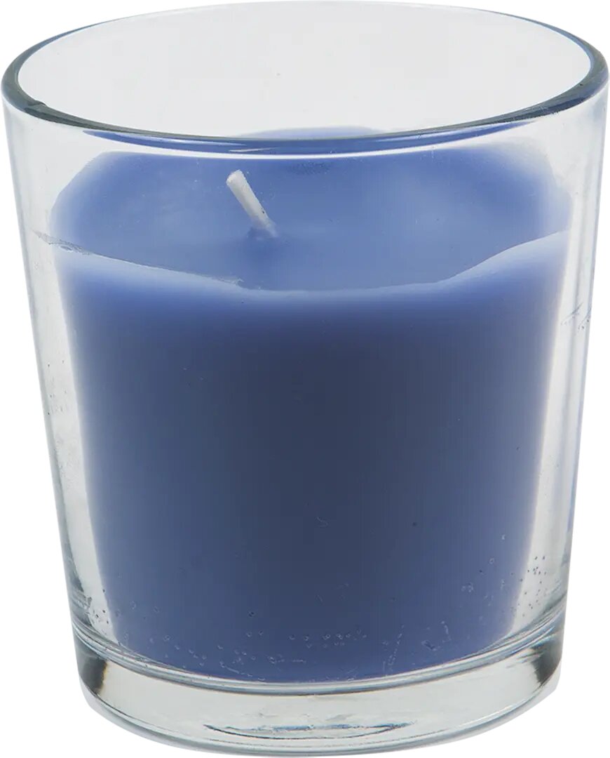 Свеча ароматизированная в стакане Лаванда фиолетовая 8.5 см