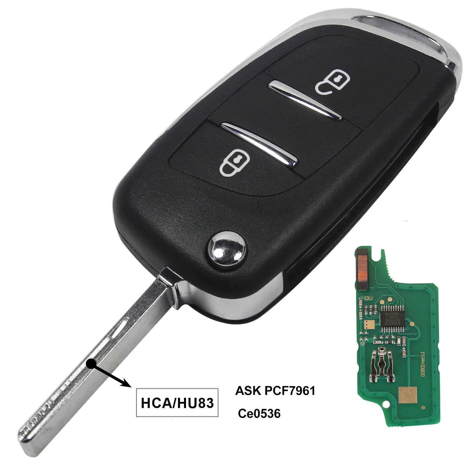 Дистанционный ключ для Citroen ASK PCF7961 HCA 2BTN
