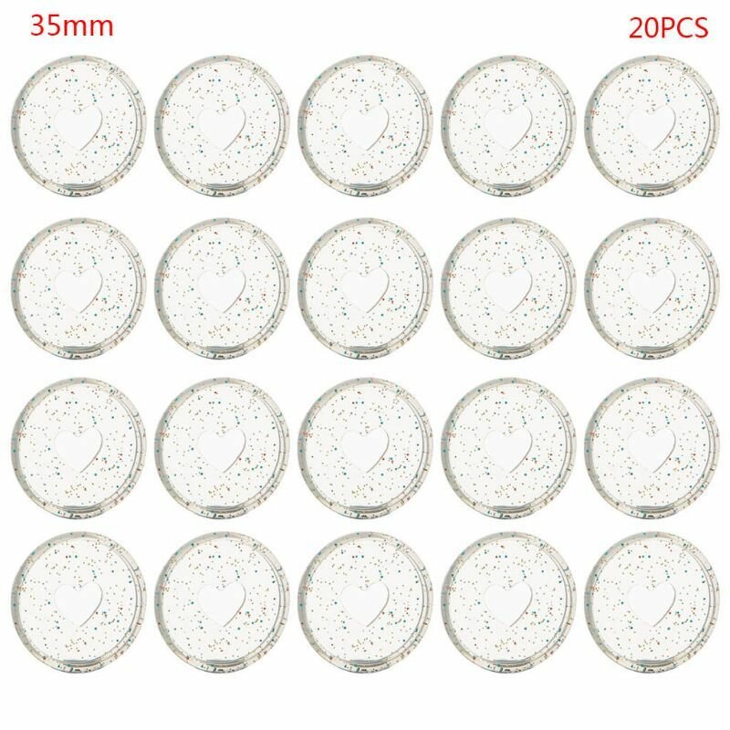 (1 упаковка из 20) Кольцо для скрепления грибных отверстий с глиттерными блестками - большое 35 мм