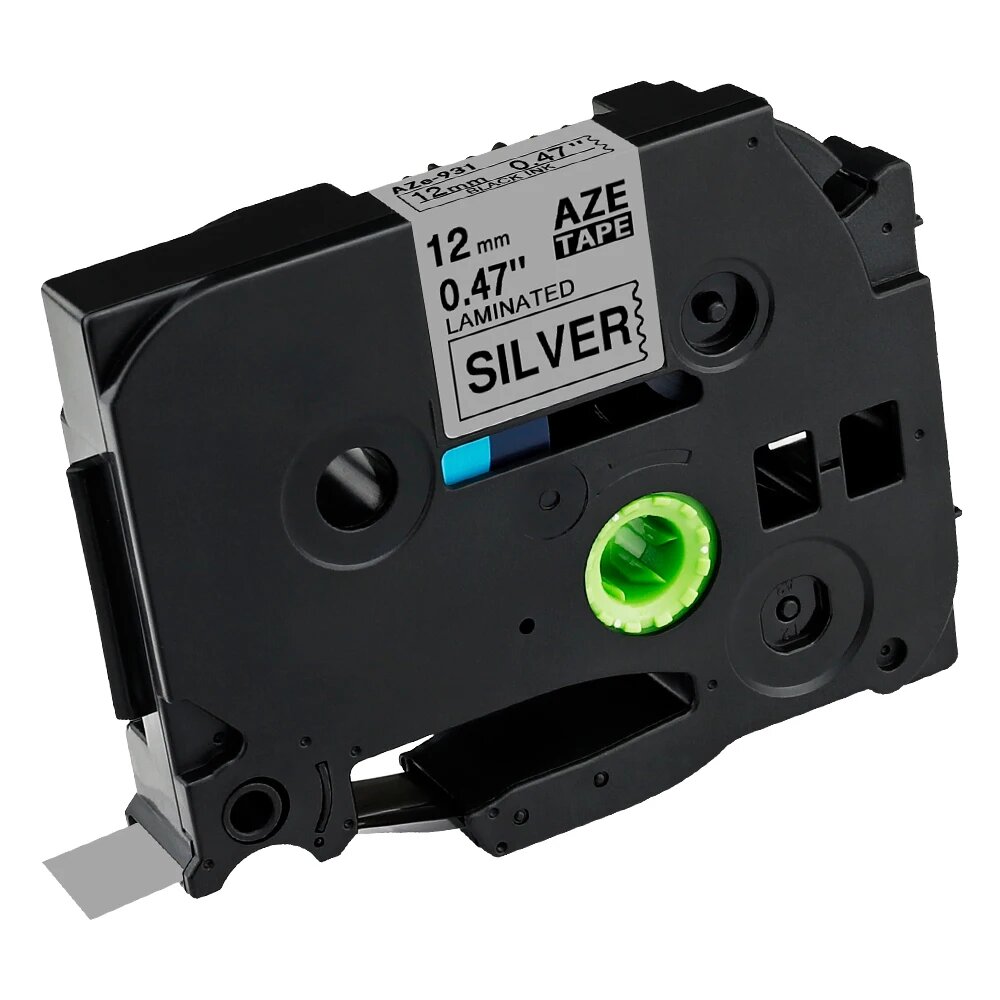 Лента для принтеров MarkField 12 мм черная на прозрачном фоне для Brother black on sliver, 12 мм