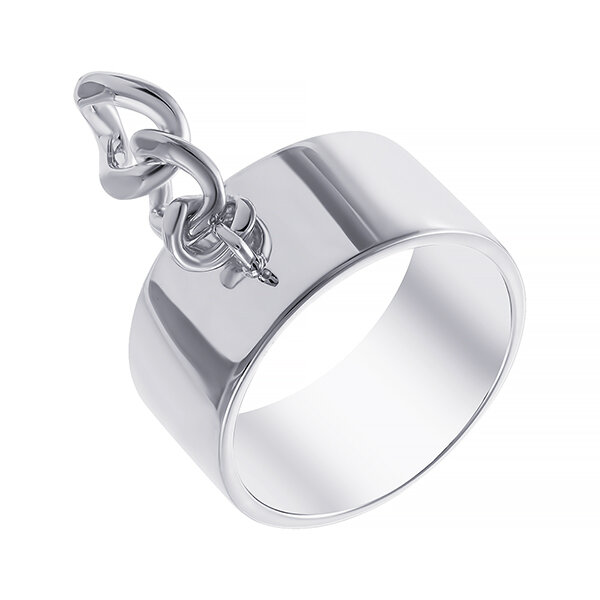 Кольцо широкое, серебро, 925 проба, родирование