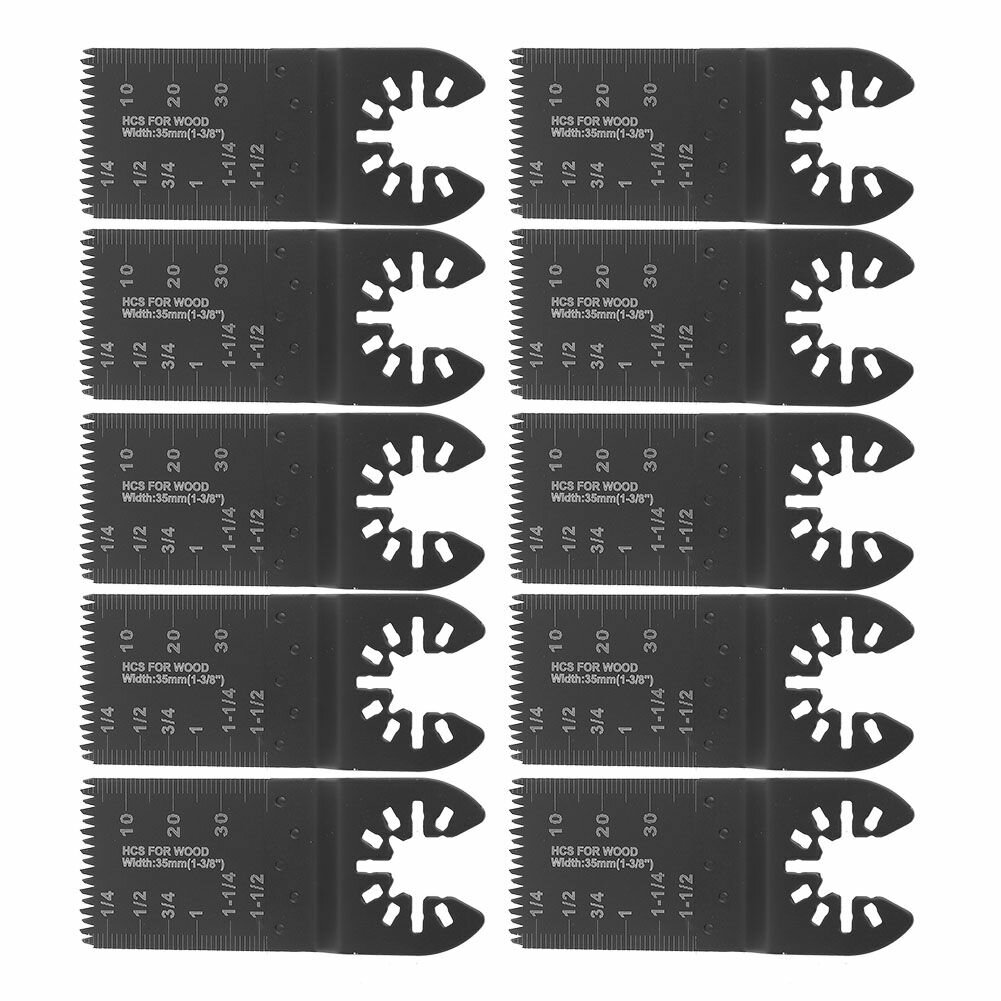 10 шт. колеблющихся пильных полотен, 35 мм, высоколегированная сталь, острые зубья