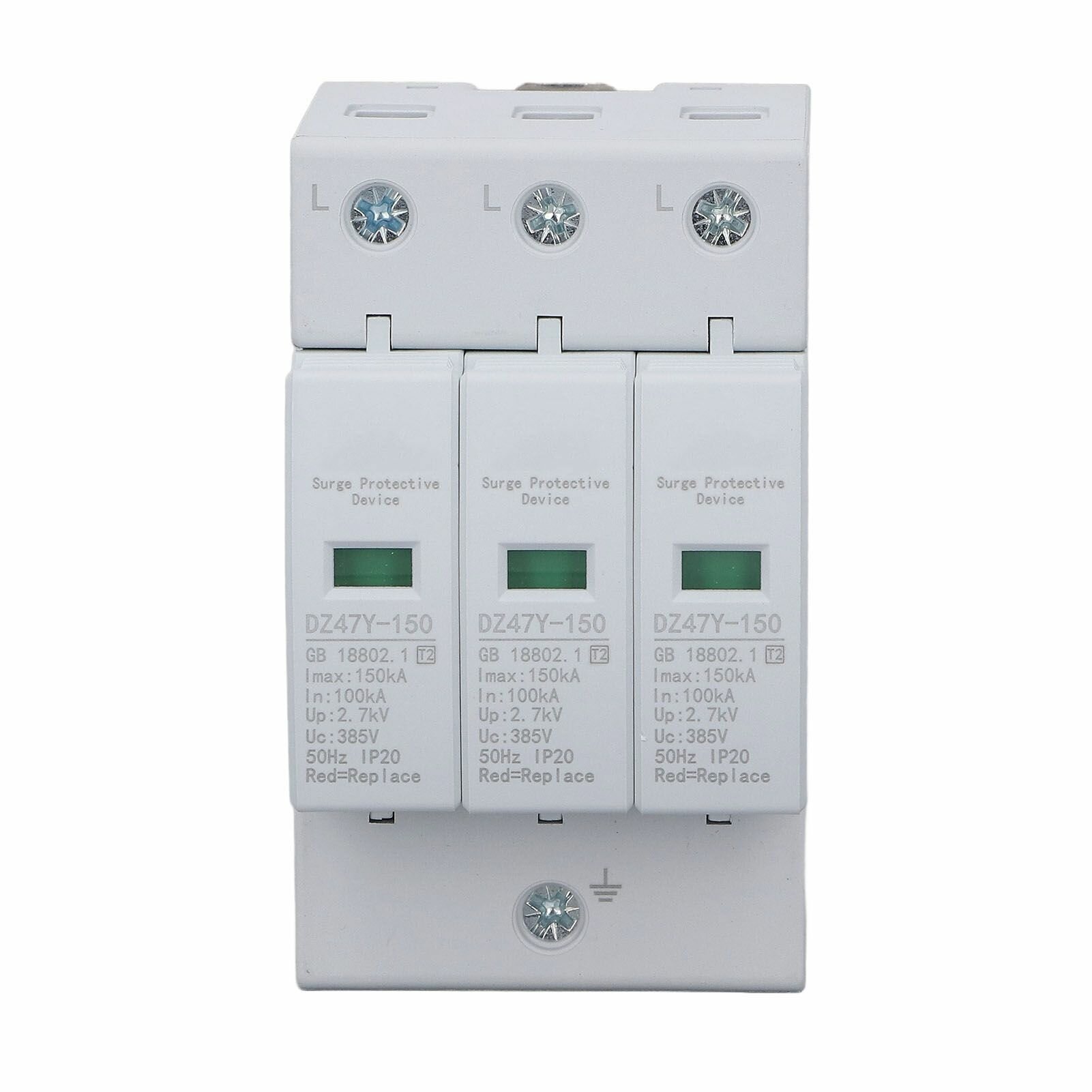 Устройство защиты от перенапряжения дома 150KA Огнестойкое устройство для защиты от перенапряжения ПК для распределительной коробки 385 В 3P