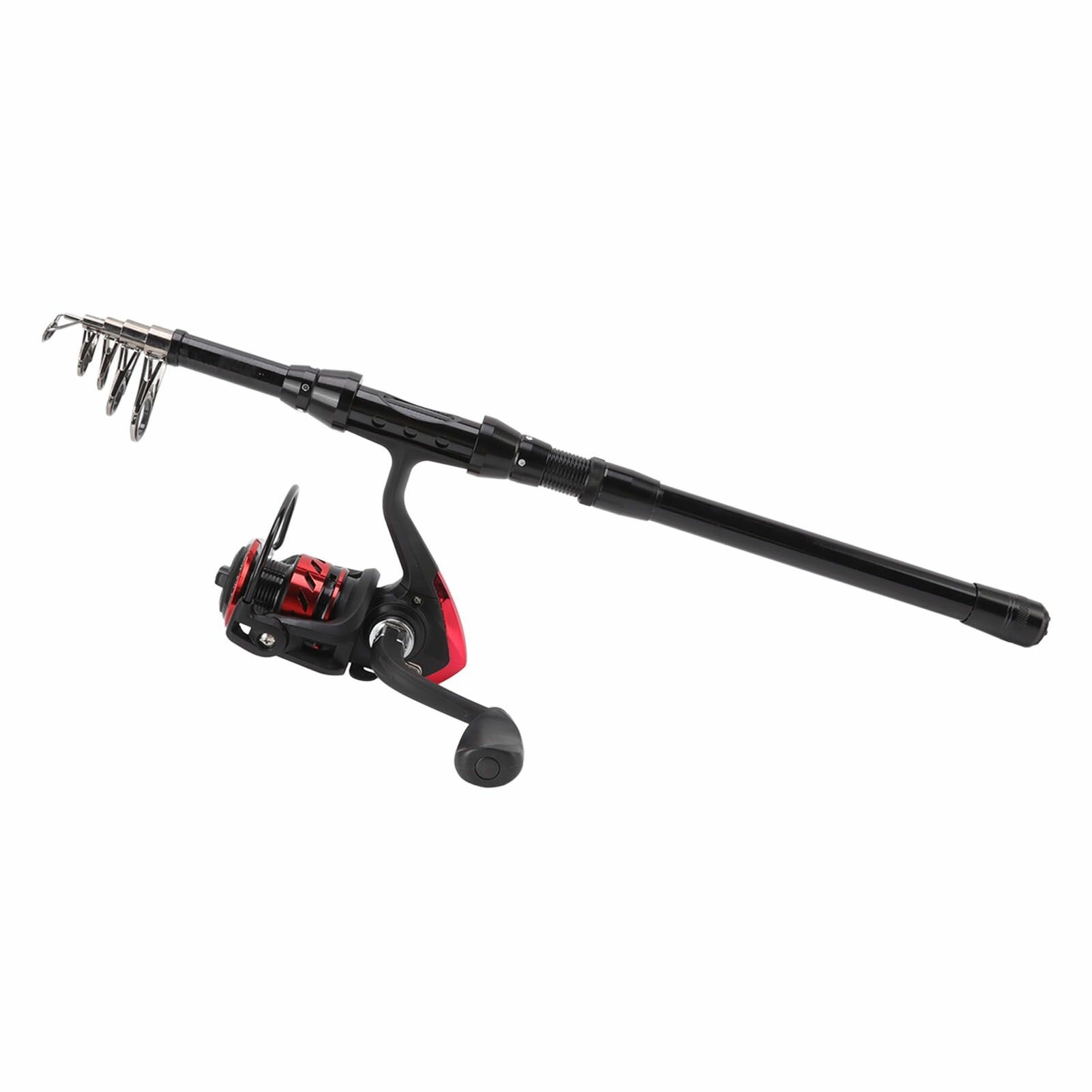 Комплект удилищ морской ловли черного цвета для начинающих и взрослых, сокращаемый удилищей и снастями для свежей и солёной воды