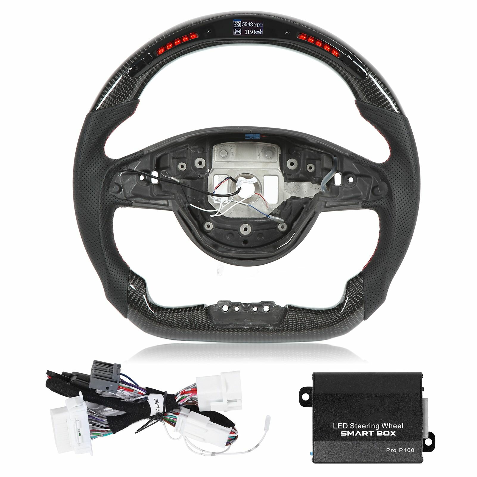 Светодиодный дисплей из углеродного волокна, сменные фары рулевого колеса для Mercedes AMG A45 C43 C63 E63 S63 W205 W213 W222