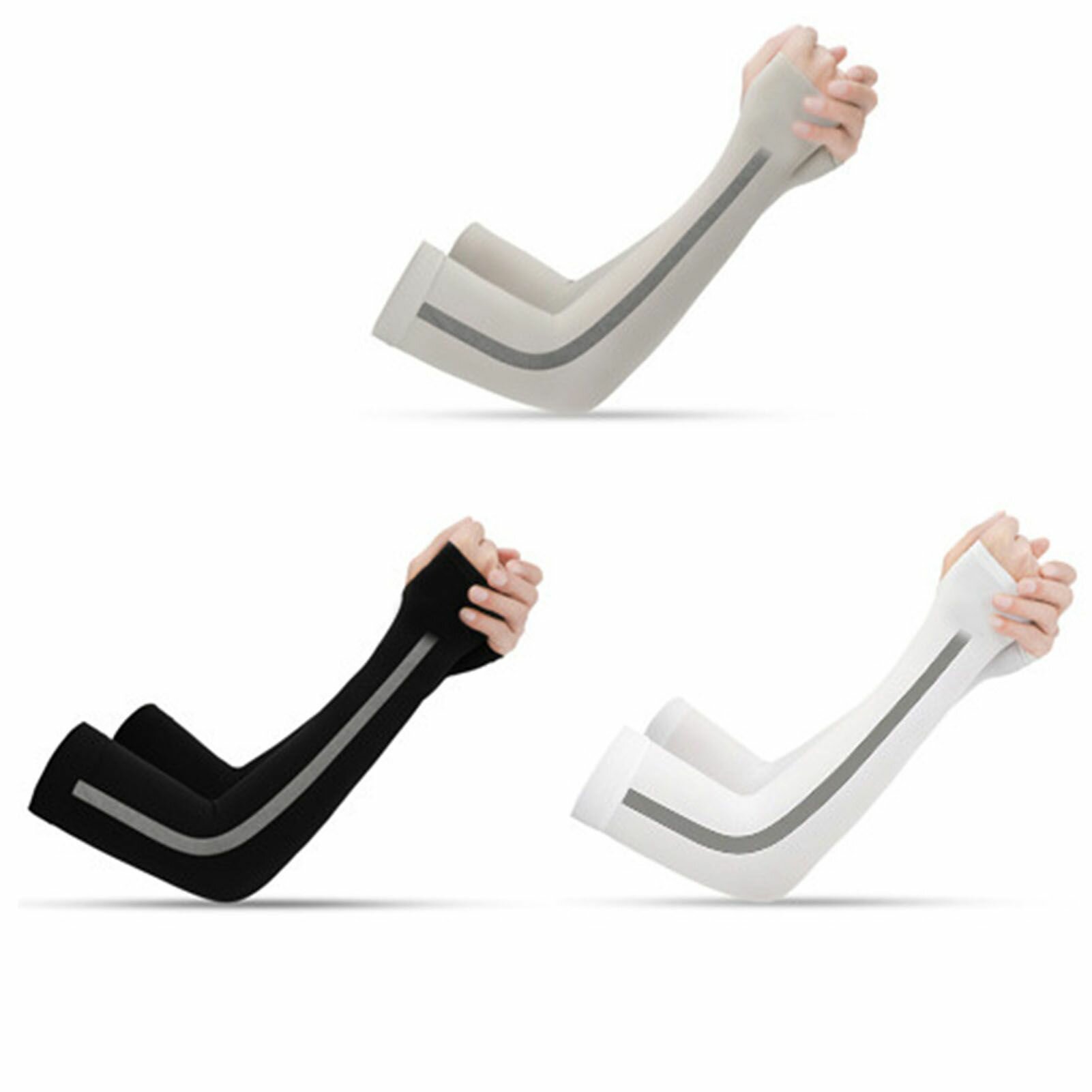 3 пары нарукавников из ледяного шелка, защита от солнца, компрессионные охлаждающие нарукавники для лета, улицы, мужчин и женщин