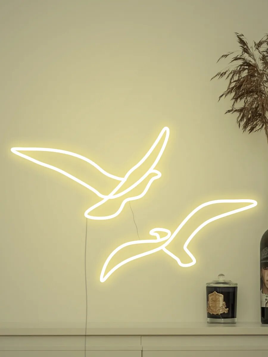 "Птицы" неоновая лампа, светильник