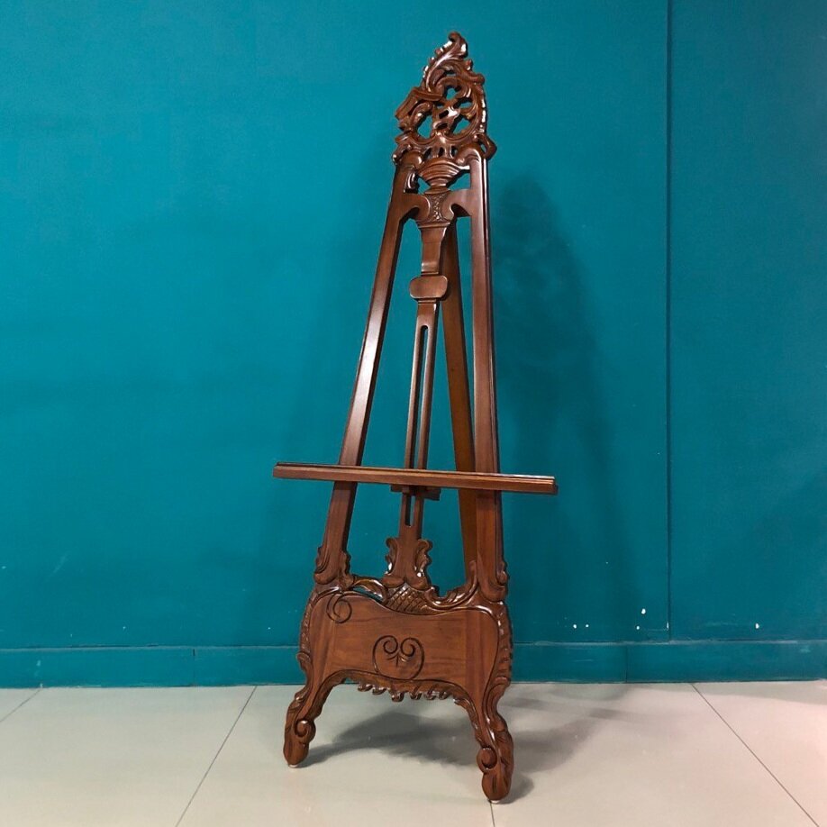 Мольберт DOMKORLEONE интерьерная подставка для картин, красное дерево (mahogany wood), цвет орех LBW (коричневый)