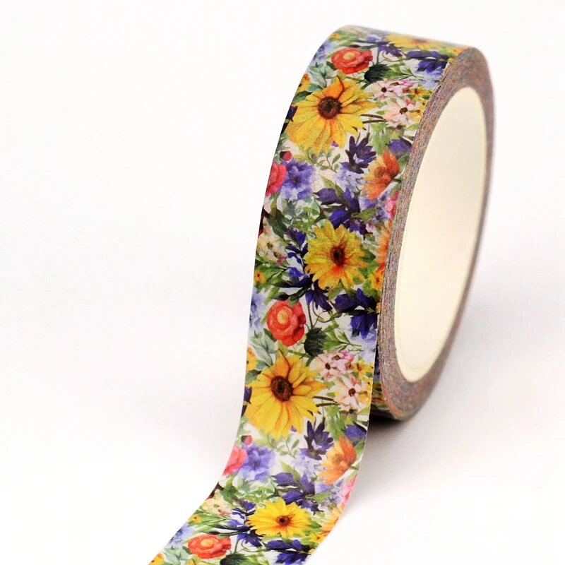 Декоративные бумажные ленты GREATHOPE WASHI TAPE с дикими цветами NO.1964
