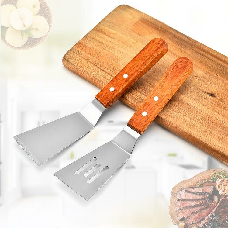 2 шт, металлическая лопаточка из нержавеющей стали, аксессуары для сковороды, блинный токарь, флиппер для выпечки на гриле, кулинарии