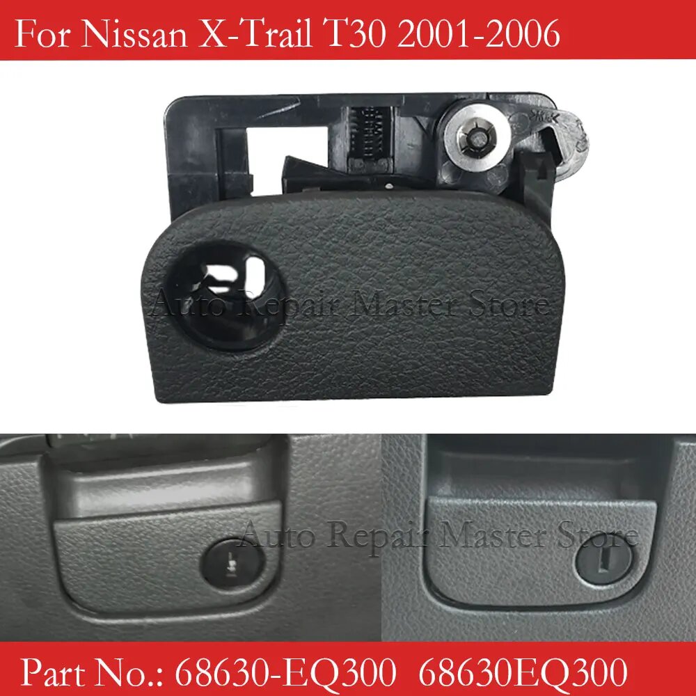 Ручка замка перчаточного ящика 68630-EQ300 для Nissan X-Trail T30 2001-2006, замок крышки перчаточного ящика в сборе 68630EQ300