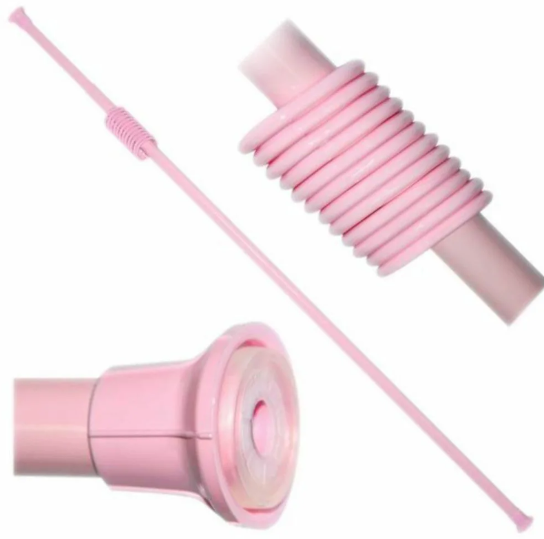 Карниз в ванну Европласт раздвижной 110-220 см, стальной розовый