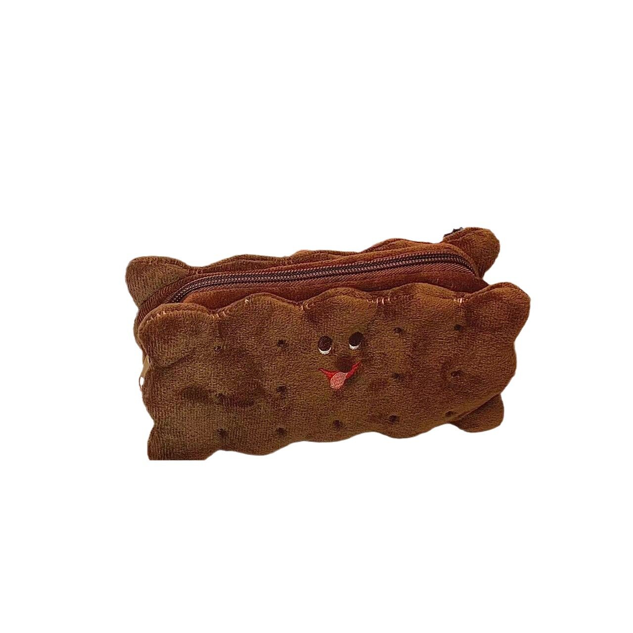 Милый плюшевый пенал с рисунком печенья из молочного шоколада, с рисунком мультяшного печенья, вместительный чехол для ручек, органайзер для канцелярских принадлежностей для студентов, 10 x 6 x 20 см