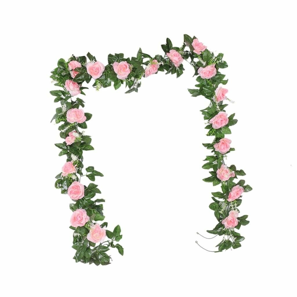 Имитация гостиной в помещении, 10 роз для украшения стен из ротанга-10 роз светло-розового цвета