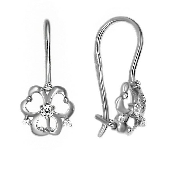 Моносерьга, серебро, 925 проба, фианит