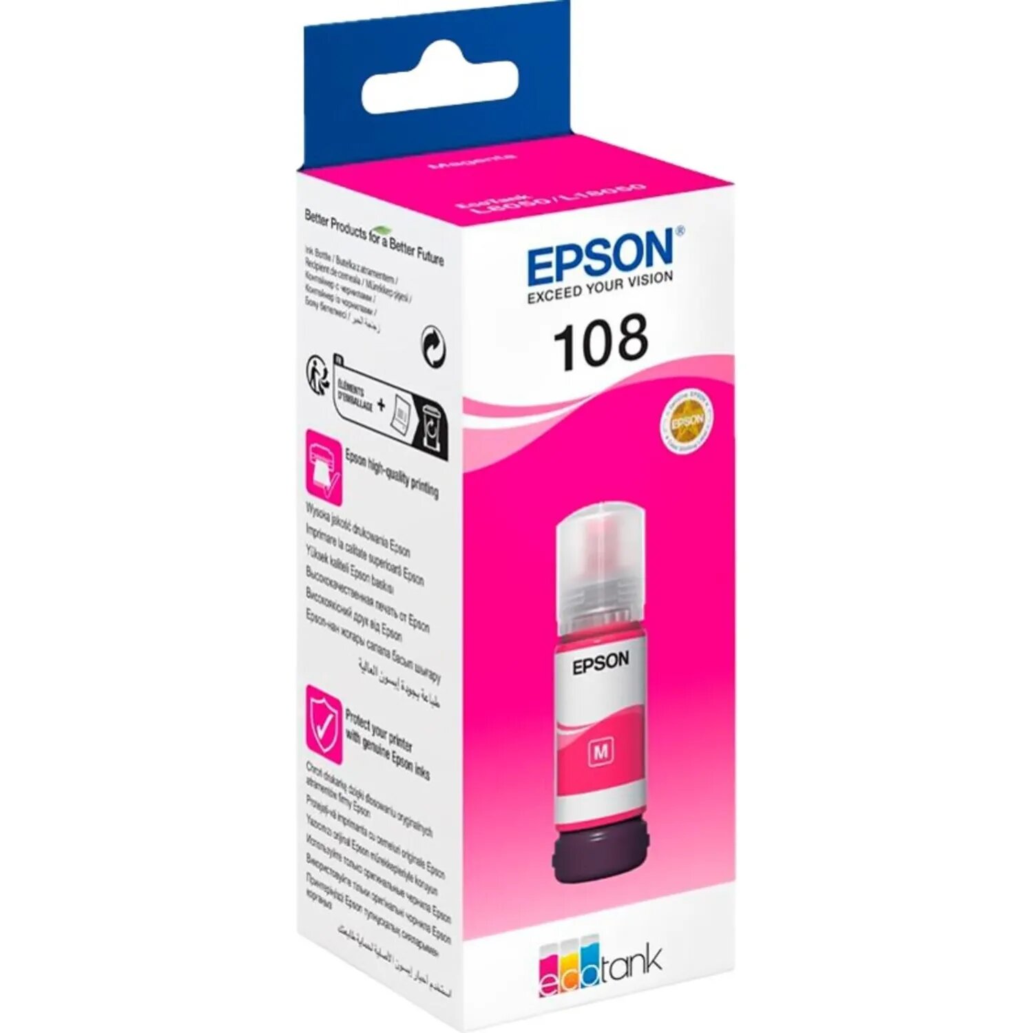 Чернила Epson 108 EcoTank Ink C13T09C34A для EpsonL8050/L18050, Magenta 70ml