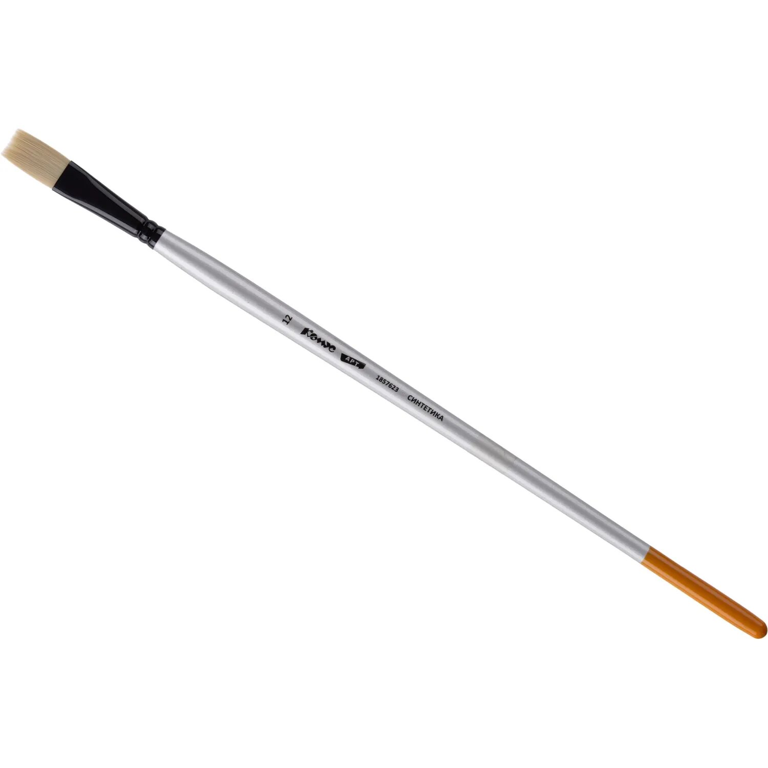 Кисть художественная Комус Арт синтетика жесткая, плоск, №12, длинная ручка