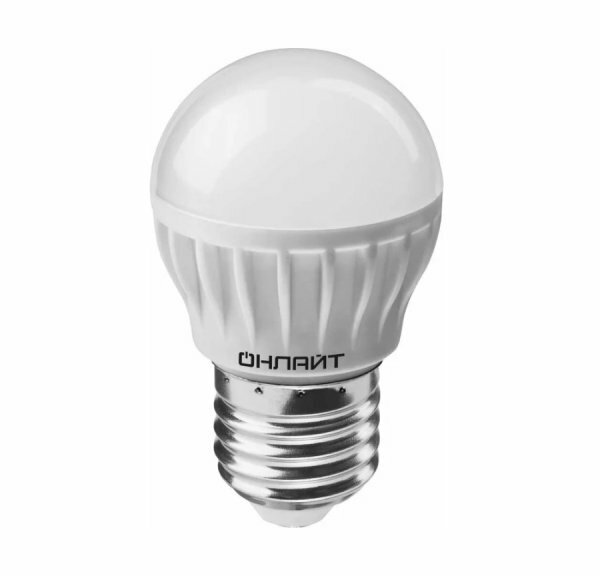 Лампа светодиодная OLL-G45-6Вт-230-4K-E27 шар онлайт