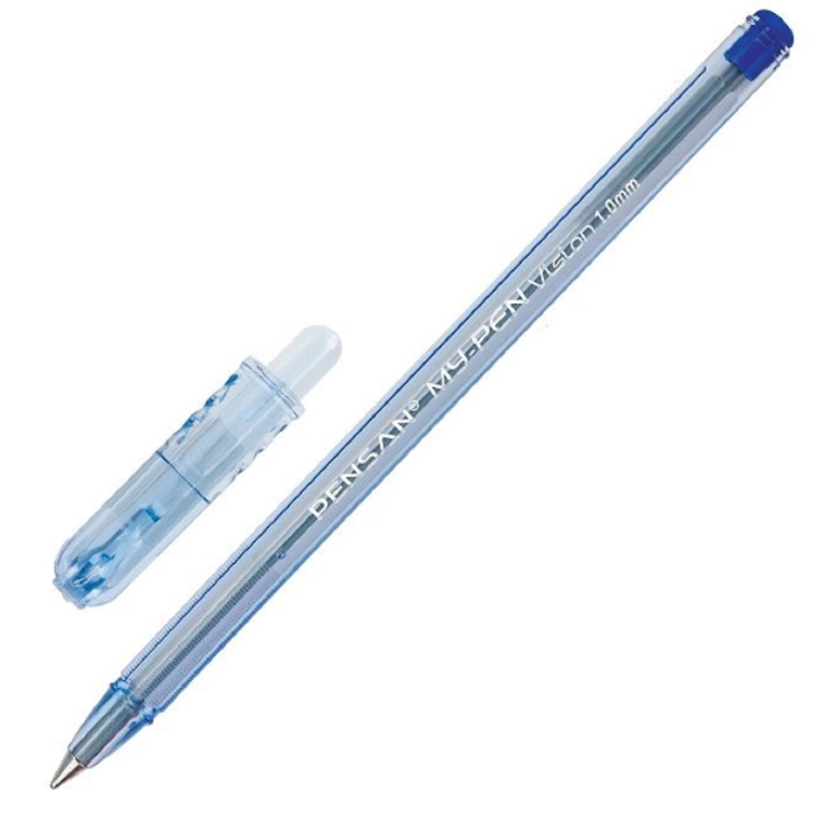 Ручка 1 шт масляная Pensan MY-PEN синяя 1 мм, тонированный круглый корпус