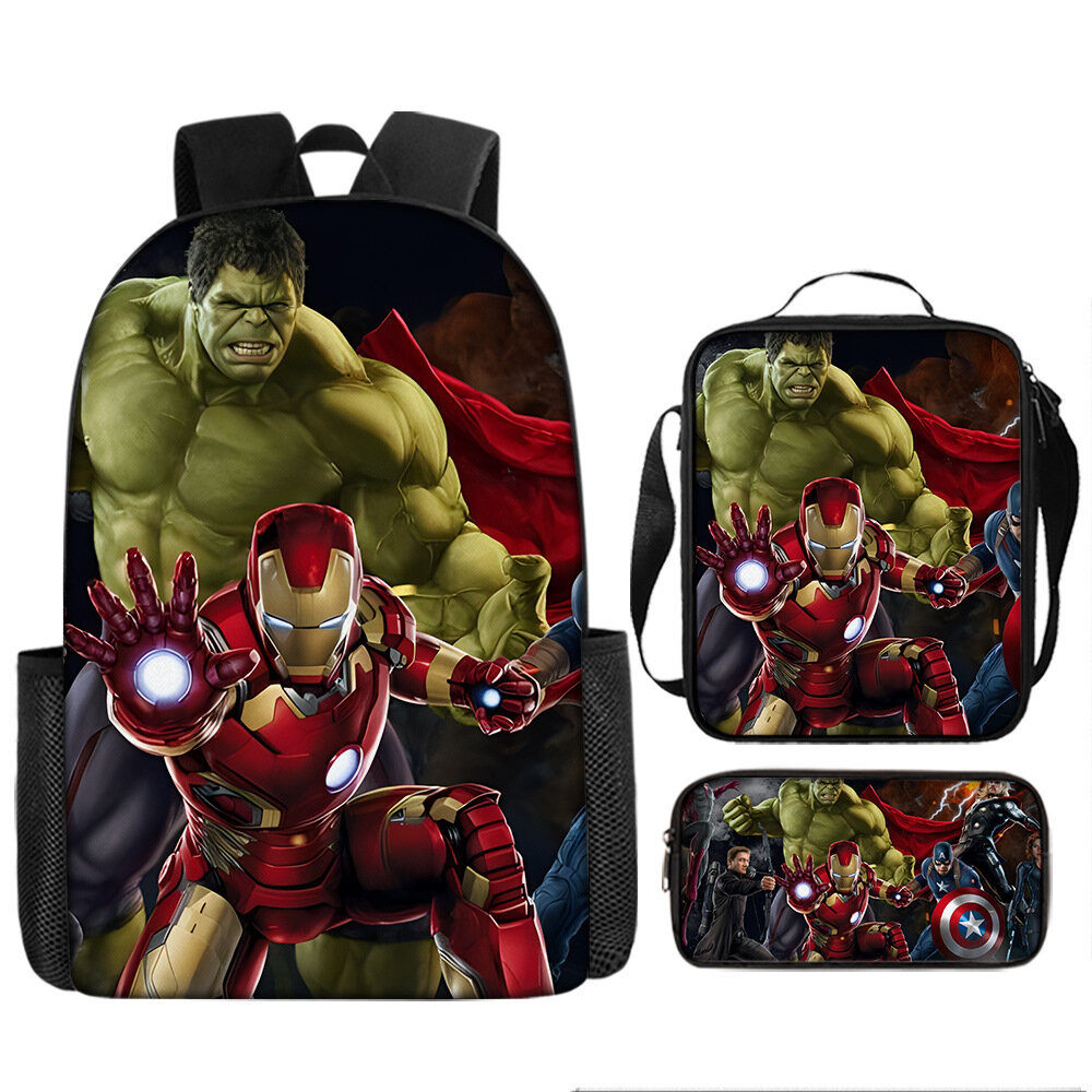 Трансграничный бестселлер: рюкзак «Мстители», набор школьных сумок из трех предметов для учащихся начальной и средней школы, рюкзак с цифровой 3D-раскраской