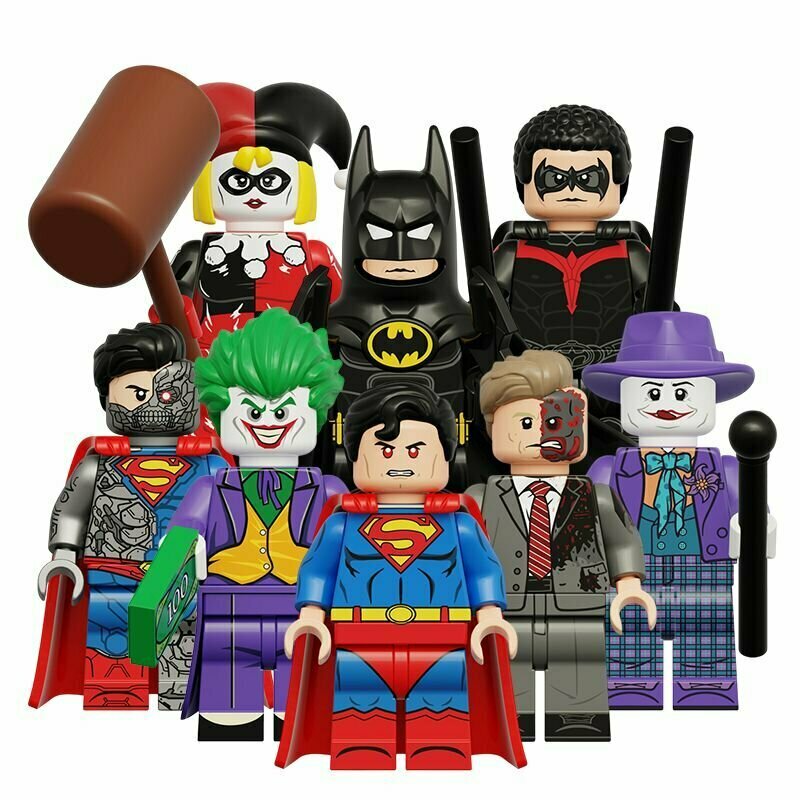 Набор минифигурки Отряд самоубийц /DC Superhero, Superman, Batman, Joker, Quinn. совместимы с легo конструкторами 8шт (4.5см, пакет)/ KDL851