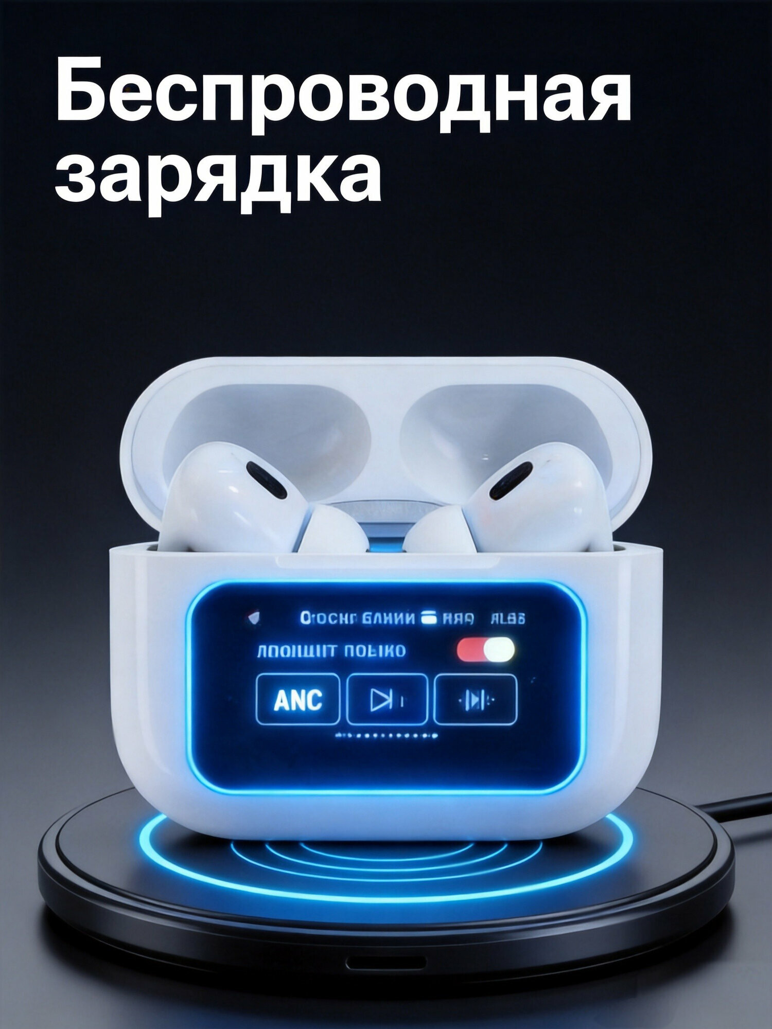 Наушники беспроводные с микрофоном, наушники для телефона, Bluetooth, Мобильные наушники Bluetooth USB Type-C, белый