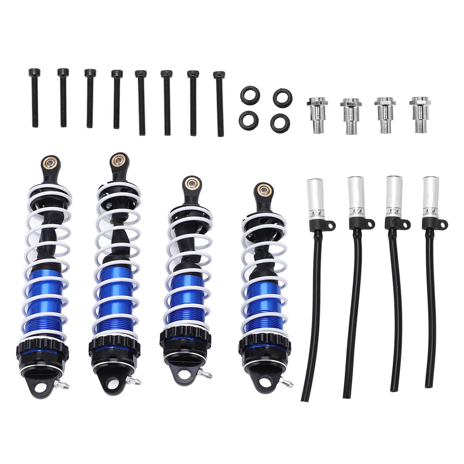 Амортизаторы RC Shocks, передние и задние пружины, алюминиевые, двухцветные, для модели ZD Racing DBX07 1/7 (сине-черные).