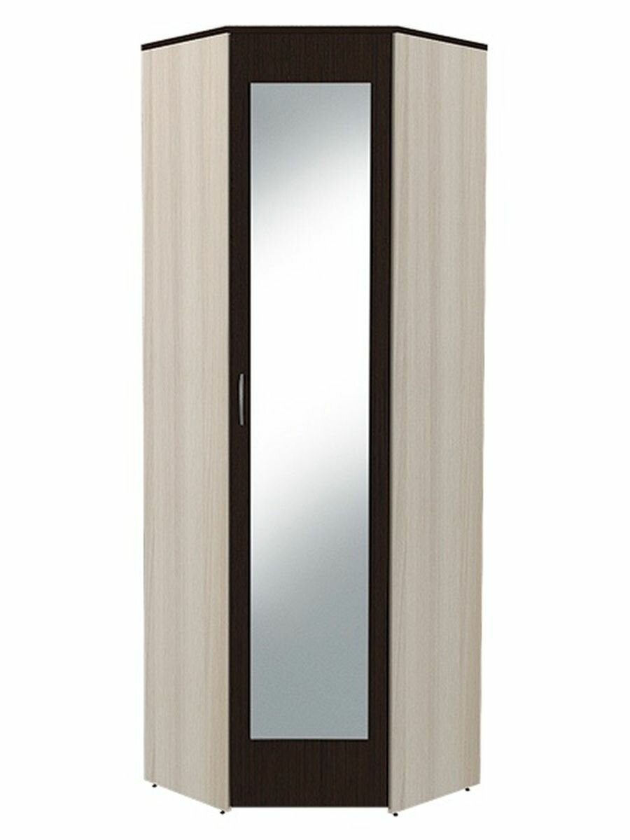 Шкаф угловой Кристина ШУ-2, с зеркалом, ЛДСП, венге/ясень, 66х200 см