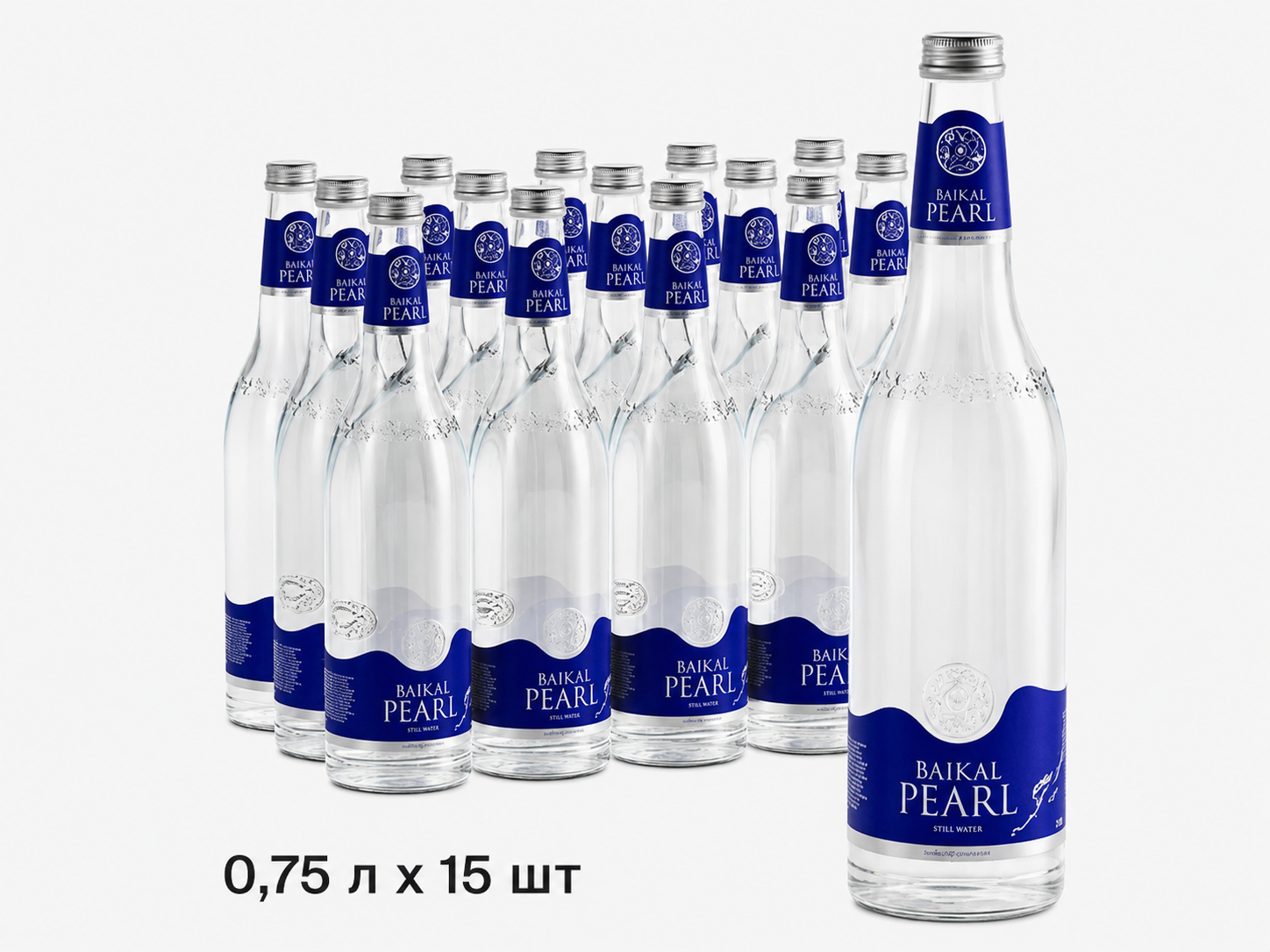 Вода природная Жемчужина Байкала (BAIKAL PEARL) 15 шт по 0,75л без газа, стекло