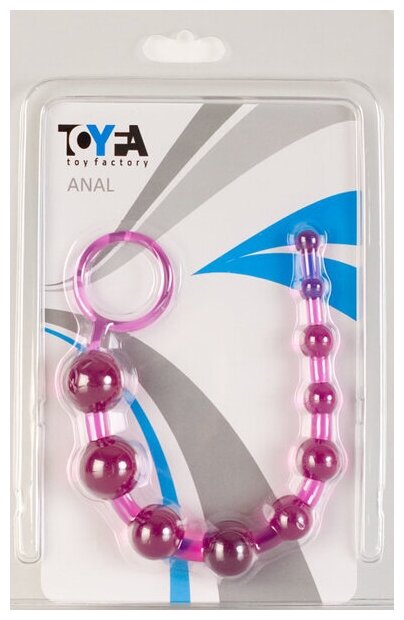 Фиолетовая анальная цепочка из 10 шариков, 25 см