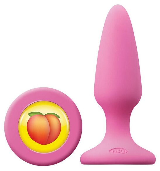 Анальная пробка "Персик Medium" с изображением Mojis BTY Medium PINK
