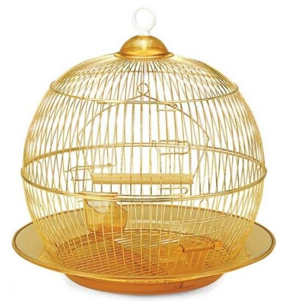 Triol Клетка для птиц круглая, золото, d35*33см (350G) 1 кг