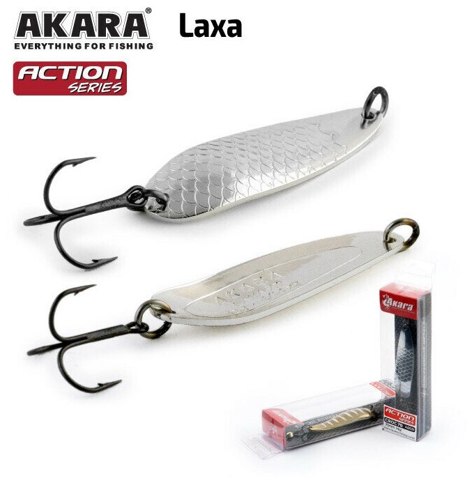 Блесна колеб. Akara Action Series Laxa 60 13ГР. 1/2 OZ. SIL/GO
