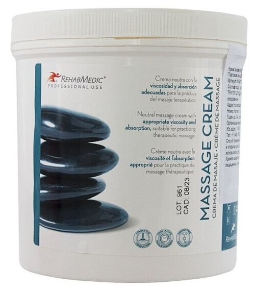 Крем массажный базовый Rehabmedic Massage Cream профессиональный RMG1010001 без парафина, 1000 мл