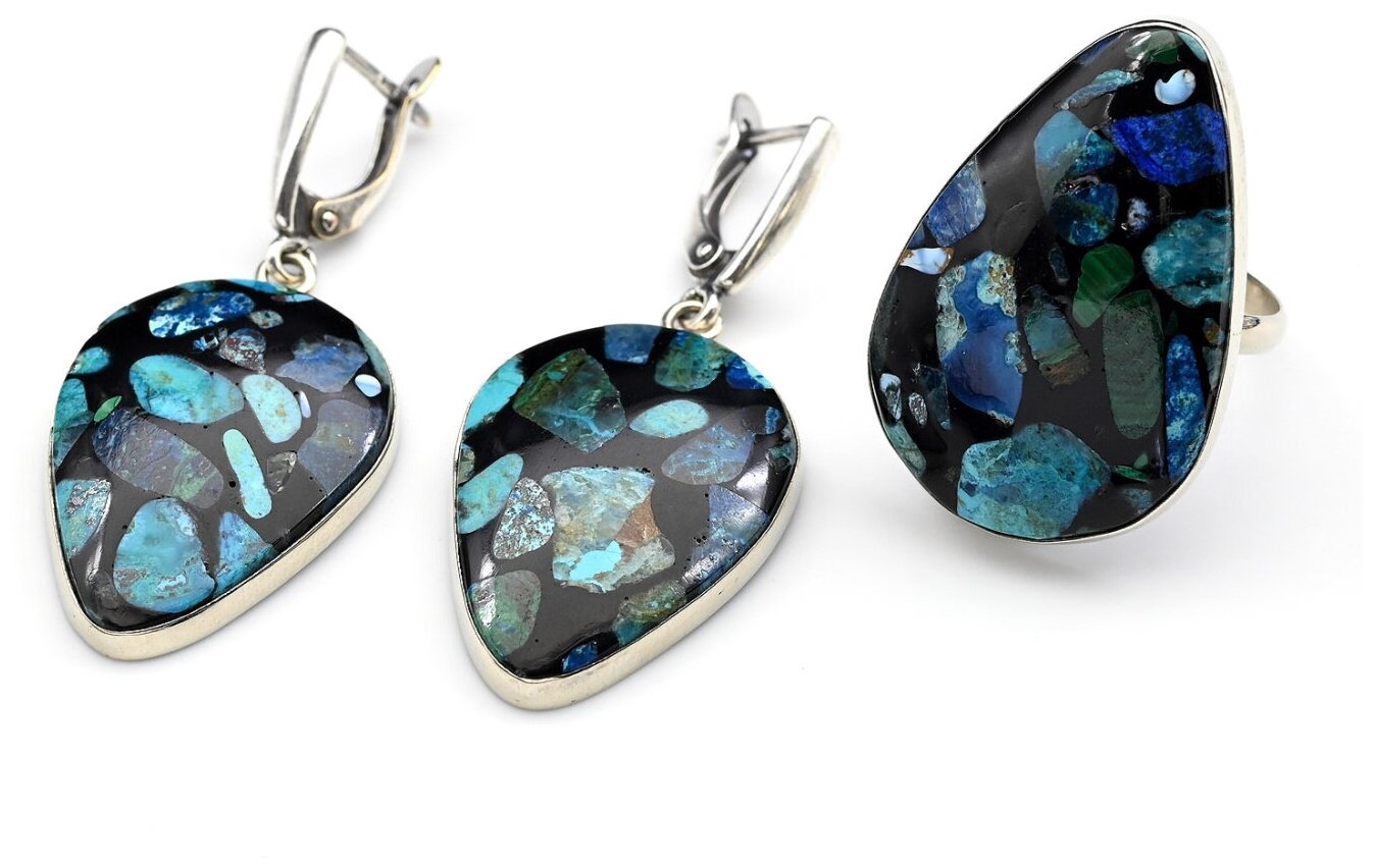 Комплект бижутерии, хризоколла