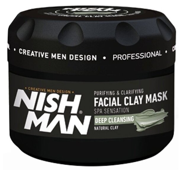 NISHMAN Глиняная маска для лица FACIAL CLAY MASK (парфюмированная, очищает, осветляет, питает, глубокое очищение и эффект спа), 450 гр