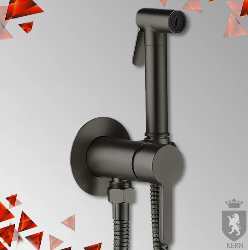 Смеситель встраиваемый для биде KERN 4048 вороненая сталь