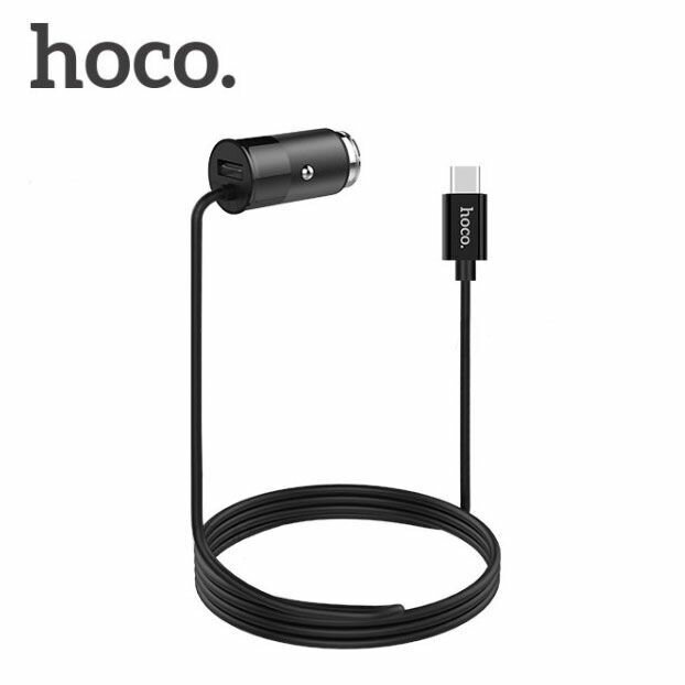 Автомобильное зарядное устройство + кабель Type-C, METROBAS Z17 Sure Type-C Car Charger 3.1А, черное