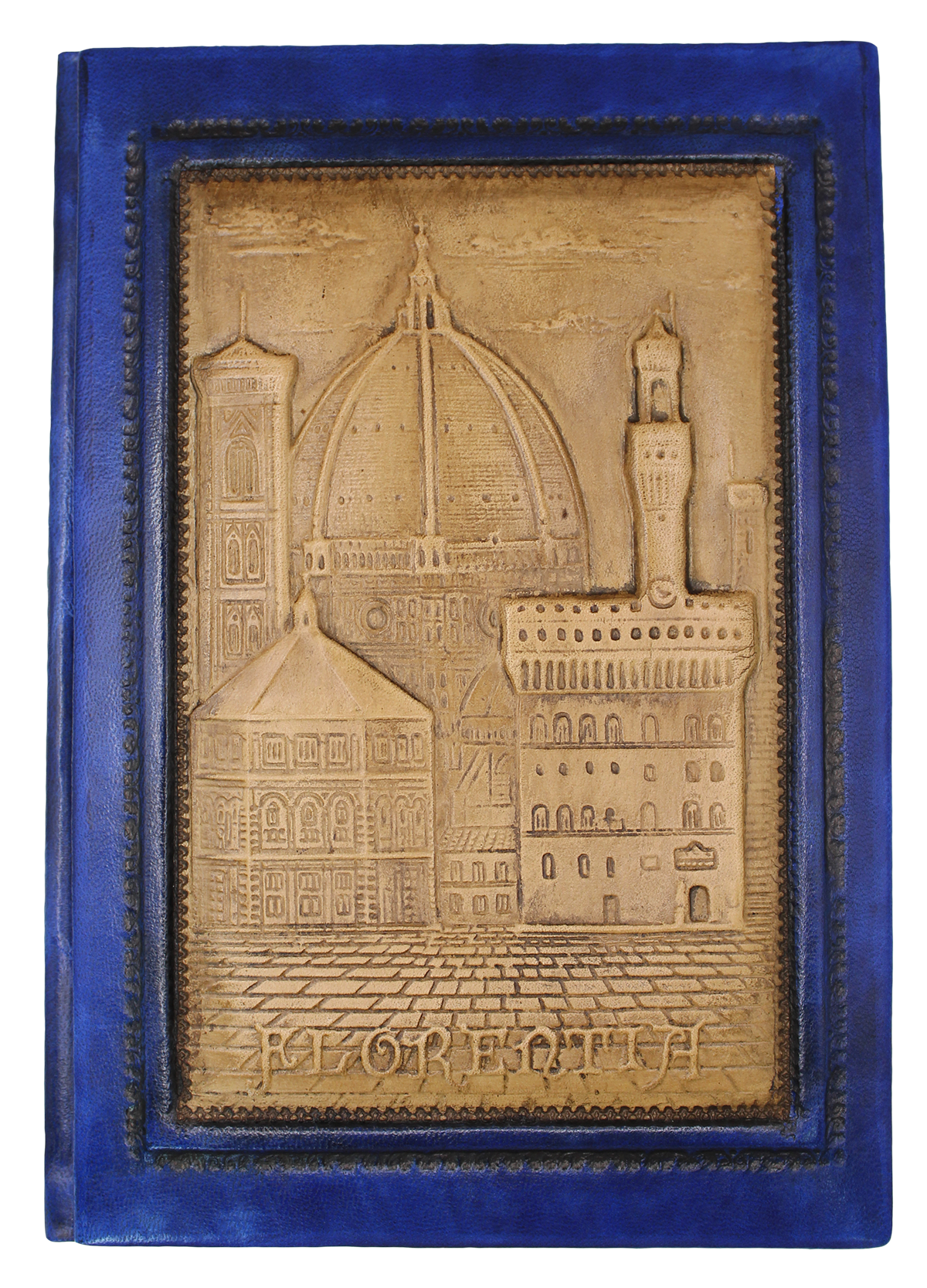 Ежедневник ручной работы из натуральной кожи "Флоренция" 15х22. Съёмная обложка. Синий.