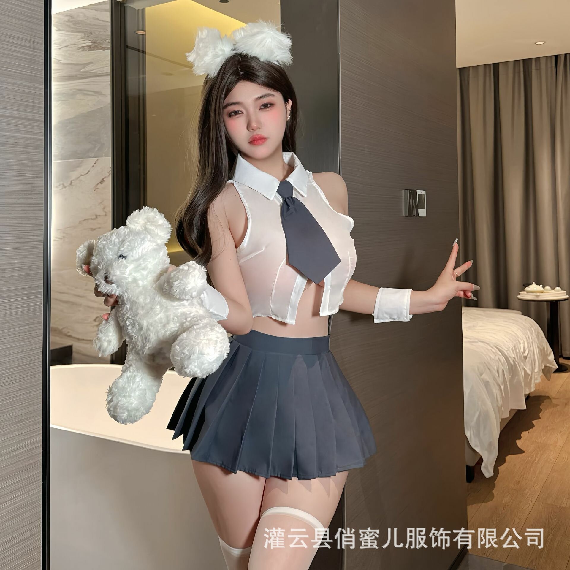 Костюм Pure Desire, женское белье, мини-юбка, обнаженная грудь