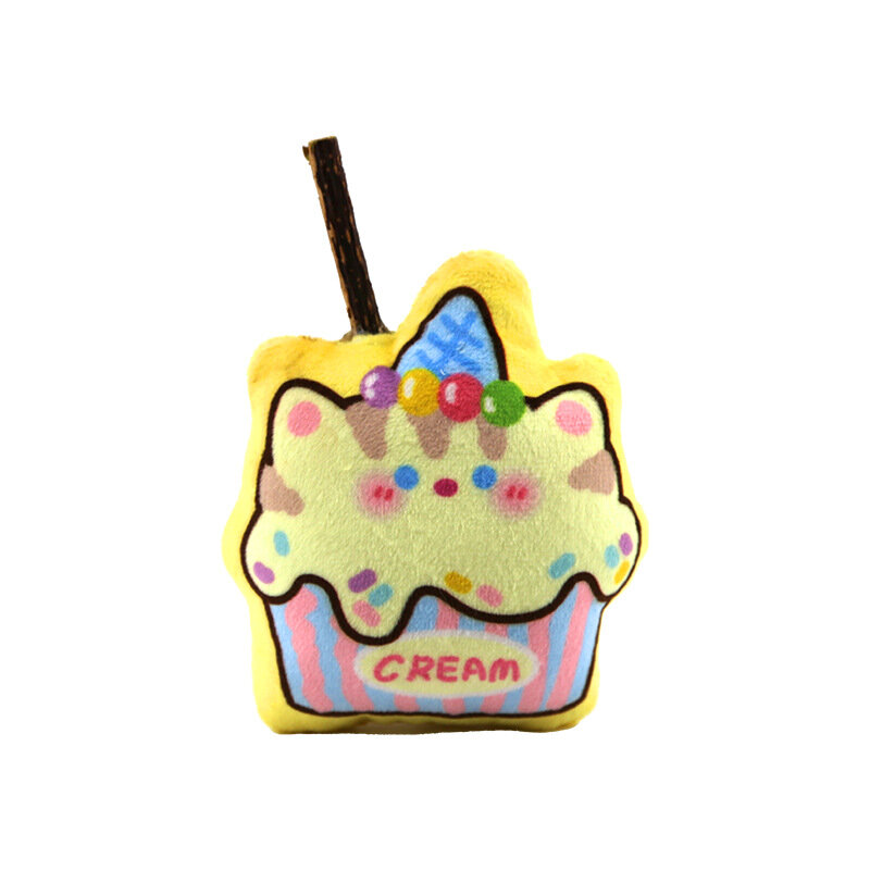 Кошачья игрушка с мятой в форме мороженого - интерактивная игрушка для кошек, 12x11x4 см, безопасная и прочная