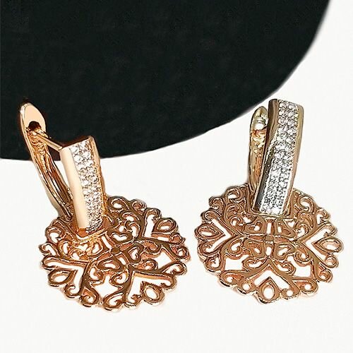 Серьги FJ Fallon Jewelry, фианит, искусственный камень, золотой — фото 1