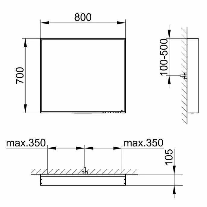 Зеркало с подсветкой Keuco Plan 33097182500