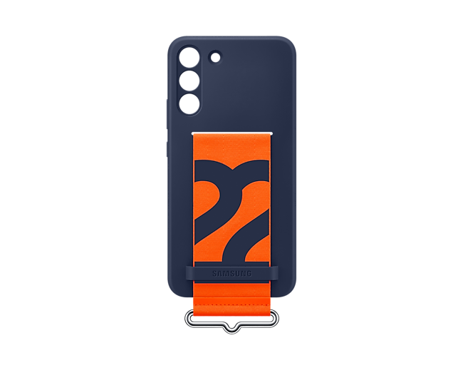Чехол Samsung Silicone with Strap Cover S22+ темно-синий