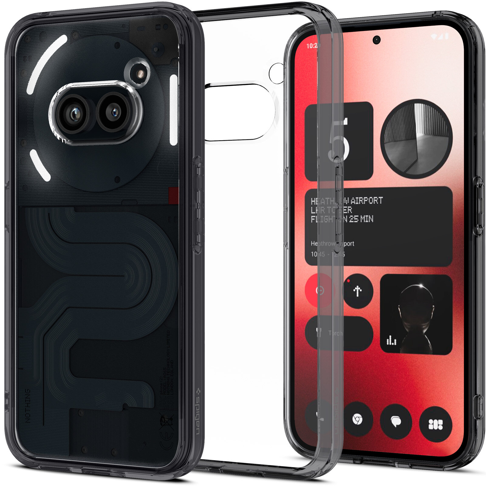 Чехол Spigen на Nothing Phone (2a) (ACS07583) Ultra Hybrid / Спиген Чехол для Нафинг Фон 2а Противоударный, Затемненный