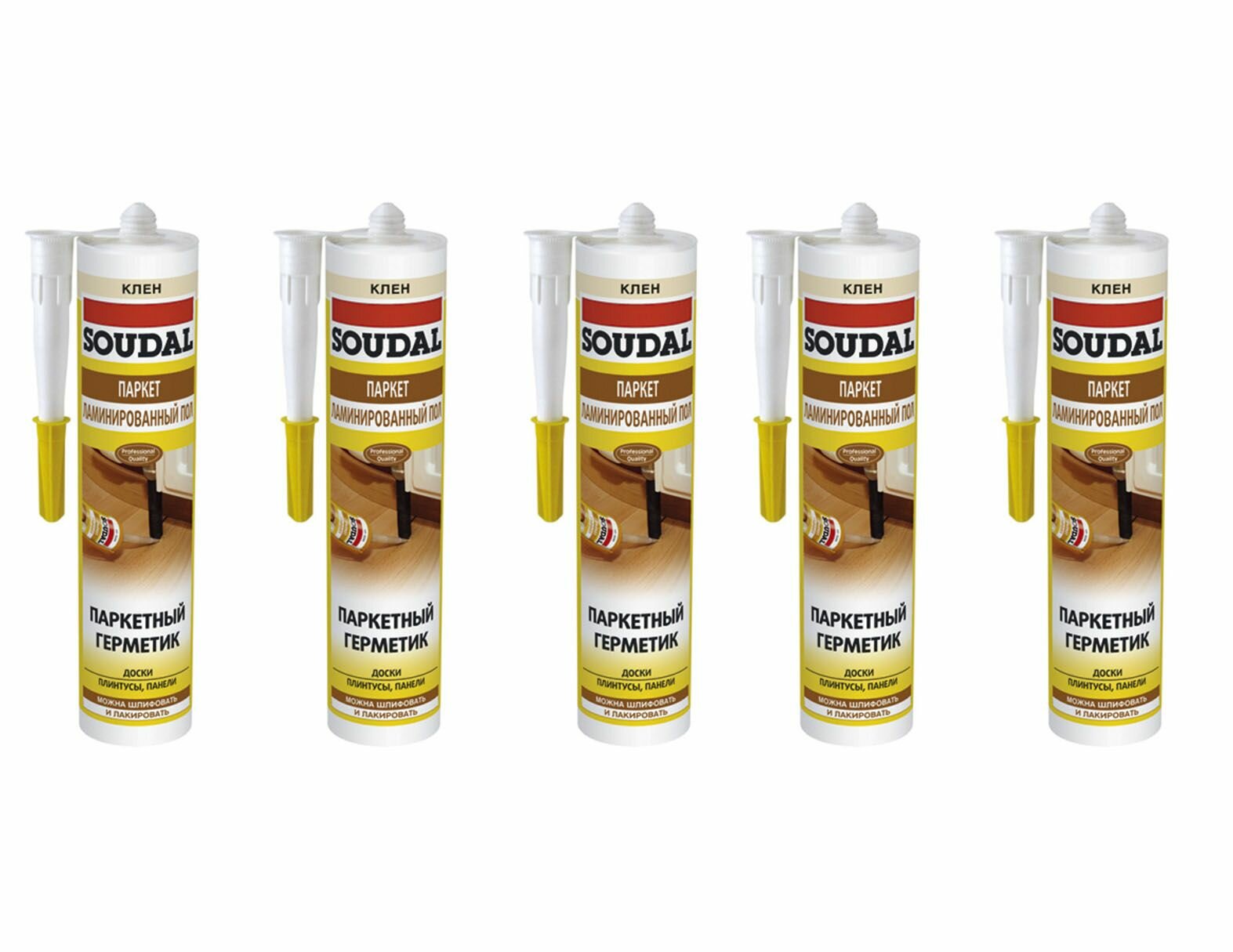 Герметик акриловый для дерева и паркета Soudal клён 280 мл (5 шт.)