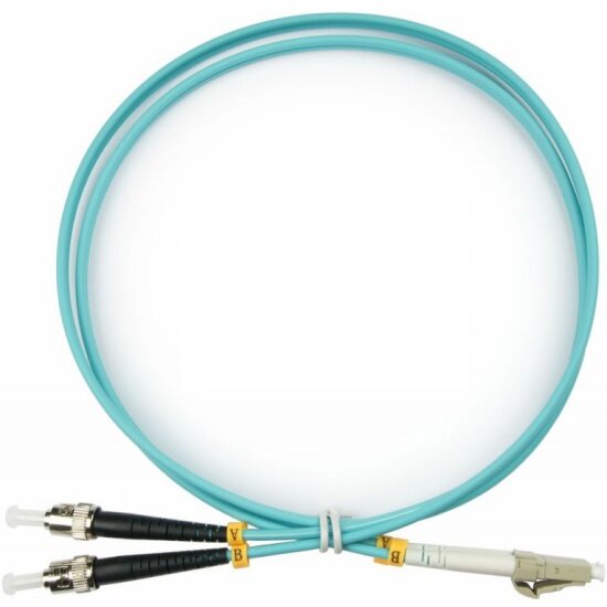 Патч-корд оптический Toplan , дуплексный, LC/PC-ST/PC, MM 50/125 (OM3), 1 м, LSZH
