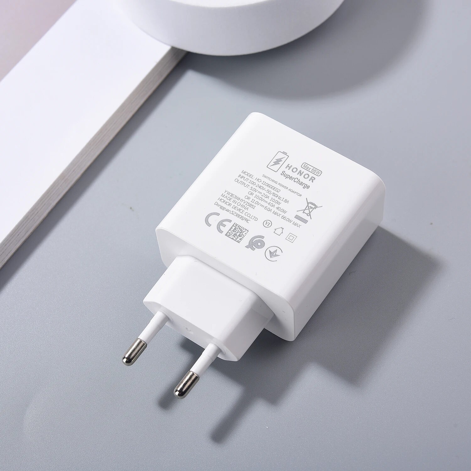 Адаптер Honor 66W SuperCharge (EU/US) Для Быстрой Зарядки С Кабелем USB-C 6A, EU Plug Only