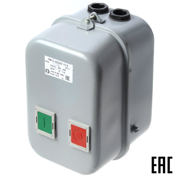 Пускатель магнитный ПМ12-025220 380В 25А 1з IP54 с реле кзэа