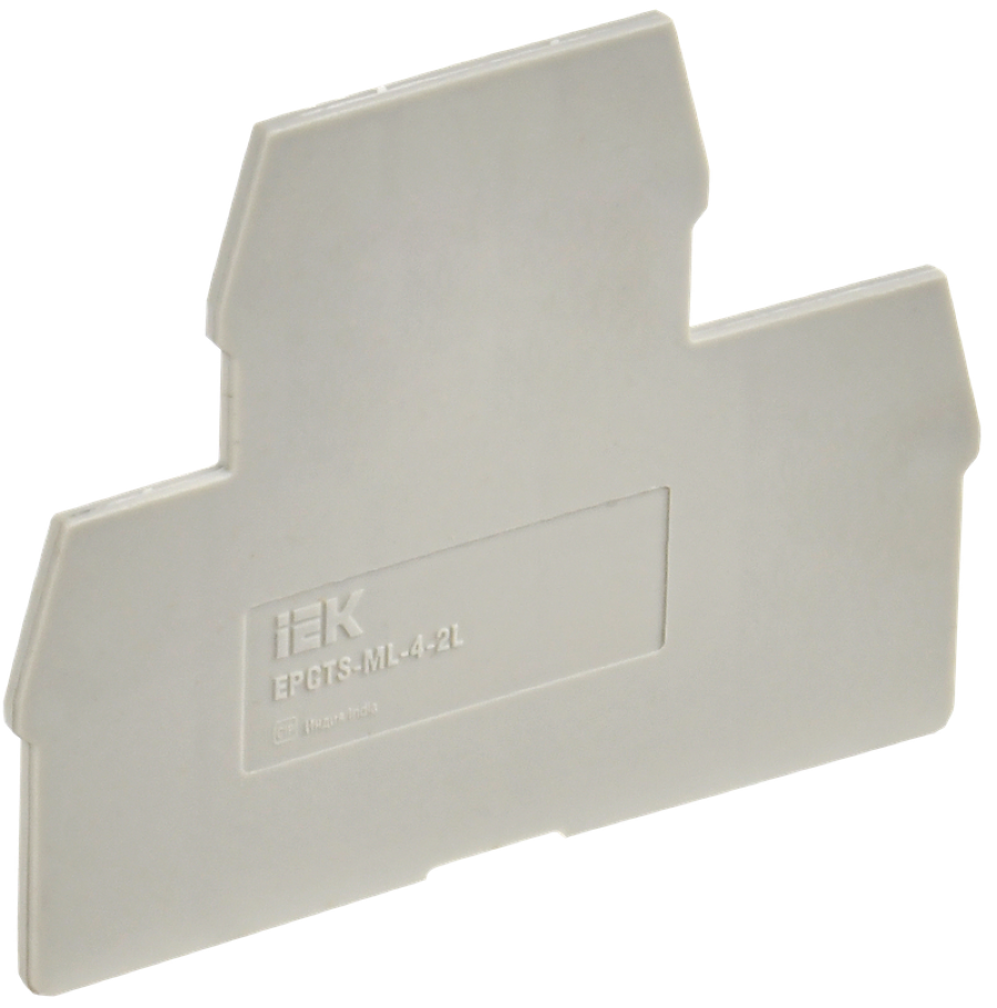 Заглушка для клеммной колодки IEK / ИЭК CTS-ML 4мм2 двухуровневая без защелки пластиковая серая, толщиной 1.5мм / электрика